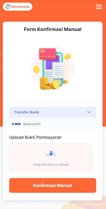 Isi Form Konfirmasi Manual - Lupa kode unik - Resellerindo